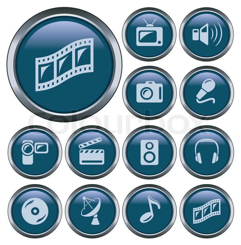 Multimedia button set | Stock vector | Colourbox