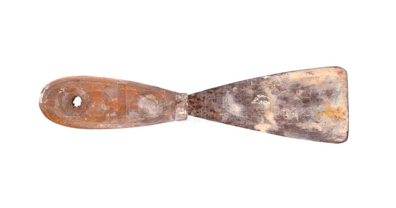Old dirty and rusty scraper isolated on ... | Stock image | Colourbox