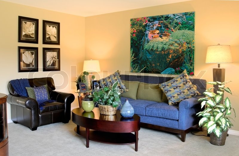 A wide angle shot of a modern living ... | Stock image | Colourbox