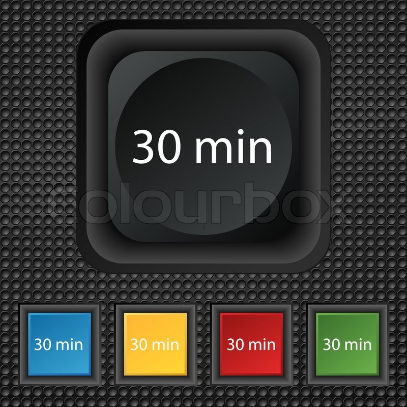 30 minutes sign icon. Set of colored ... | Stock vector | Colourbox