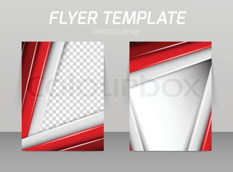 Flyer template with straight red and ... | Stock vector | Colourbox