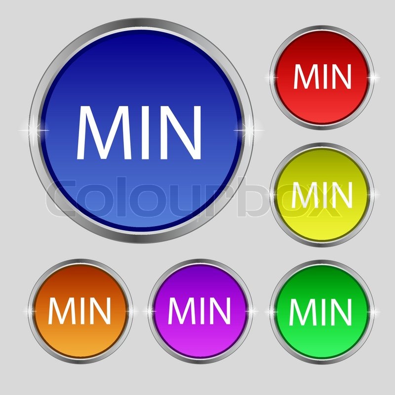 Minimum sign icon. Set of colored ... | Stock Vector | Colourbox