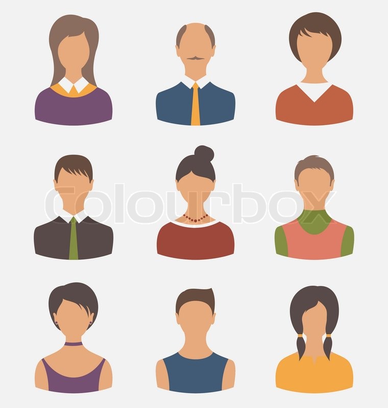 Illustration different male and female ... | Stock vector | Colourbox