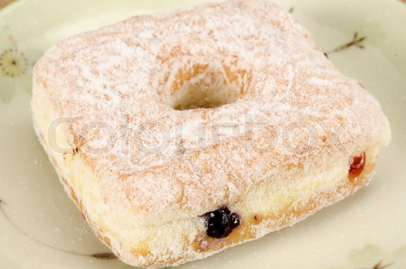 Image of square donut in ceramic dish ... | Stock image | Colourbox
