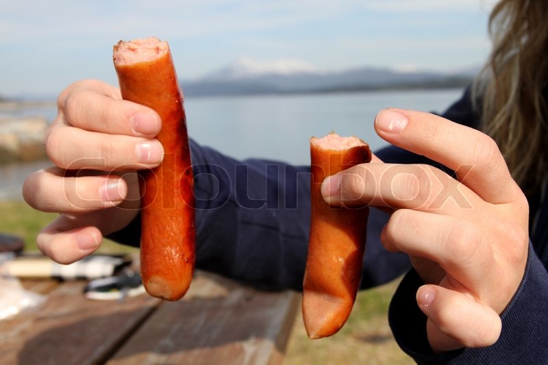 Bbq hot dogs broken | Stock image | Colourbox