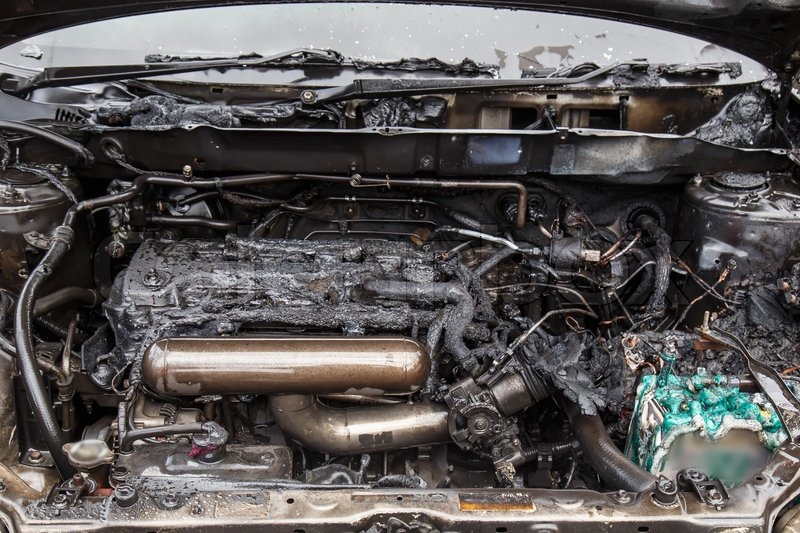 Car engine burned | Stock image | Colourbox