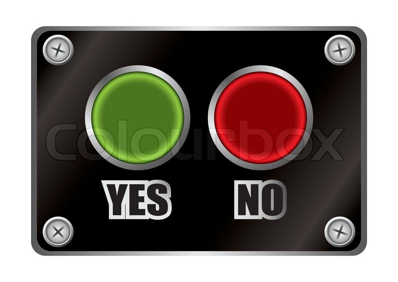 Green and red yes no button with black ... | Stock vector | Colourbox
