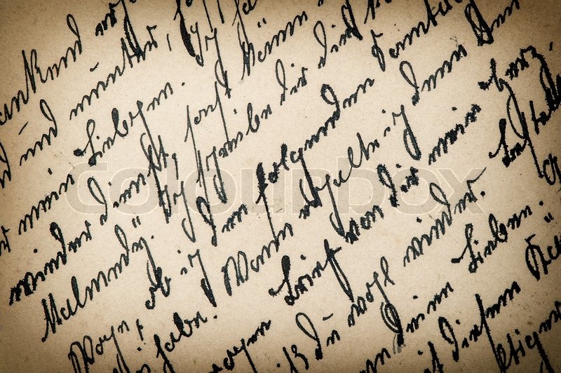 Antique handwriting with a text in ... | Stock image | Colourbox