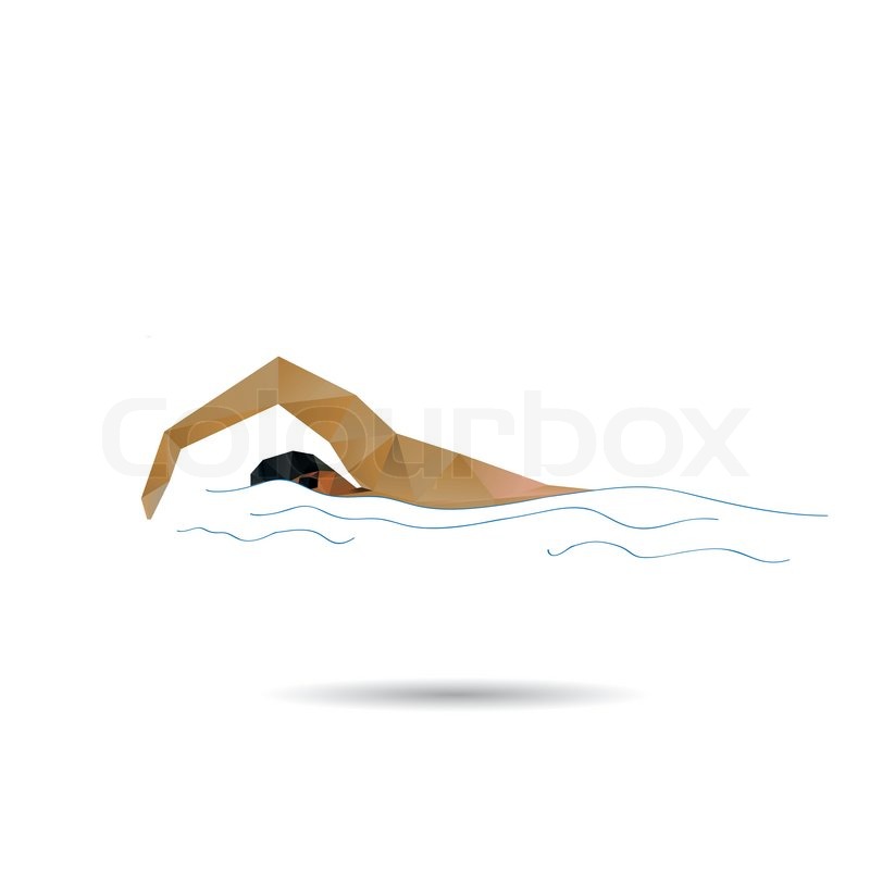 Swimmer abstract isolated on a white ... | Stock vector | Colourbox