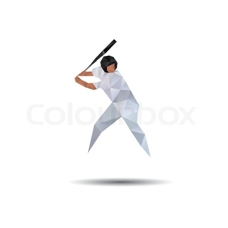 Baseball player abstract isolated on a ... | Stock vector | Colourbox