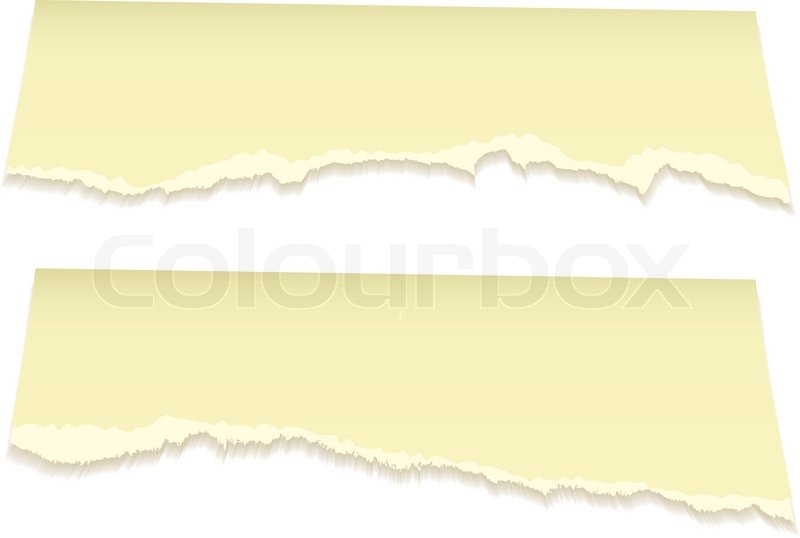 Yellow page top with torn edges and ... | Stock vector | Colourbox