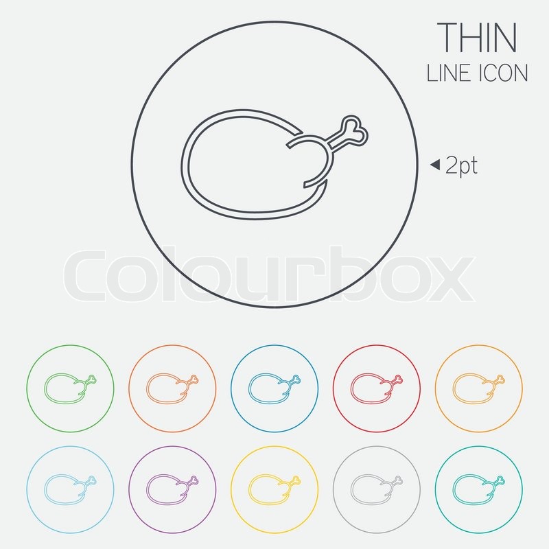 Chicken sign icon. Hen bird meat ... | Stock vector | Colourbox