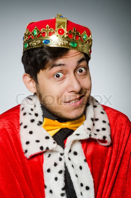 Concept with funny man wearing crown | Stock image | Colourbox