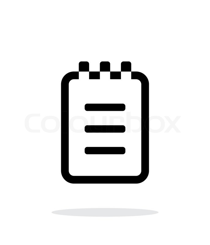 Notepad simple icon on white ... | Stock vector | Colourbox