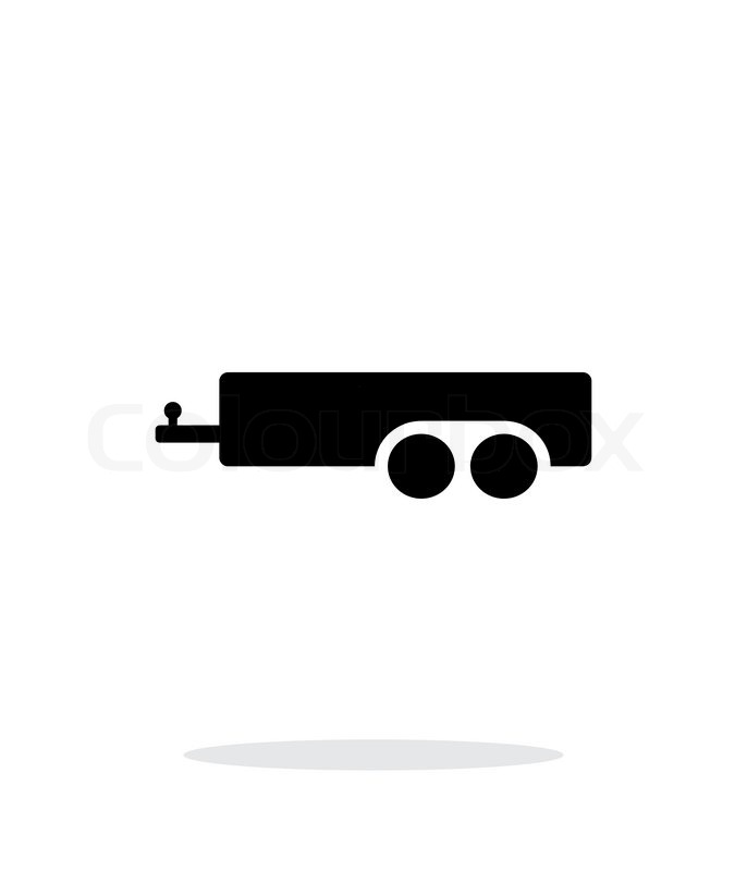 Car trailer simple icon on white ... | Stock vector | Colourbox