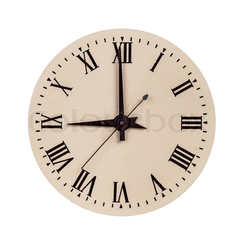 Old clock face showing nine o'clock ... | Stock image | Colourbox