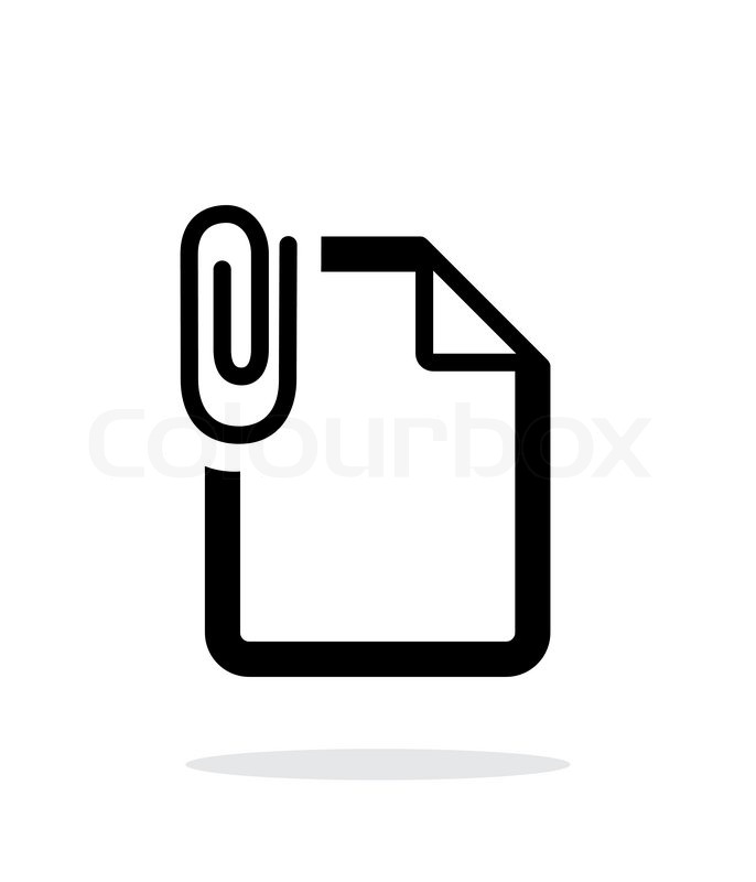 Attached file icon on white ... | Stock vector | Colourbox