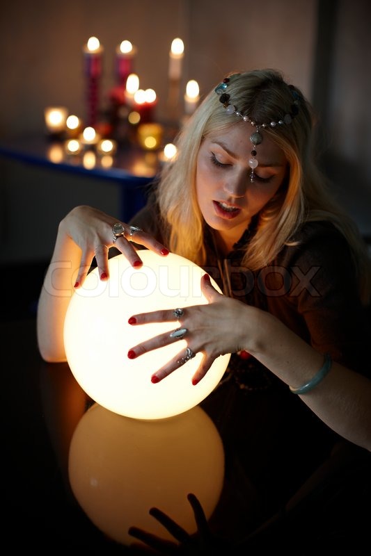 A female caucasian fortune teller with ... | Stock image | Colourbox