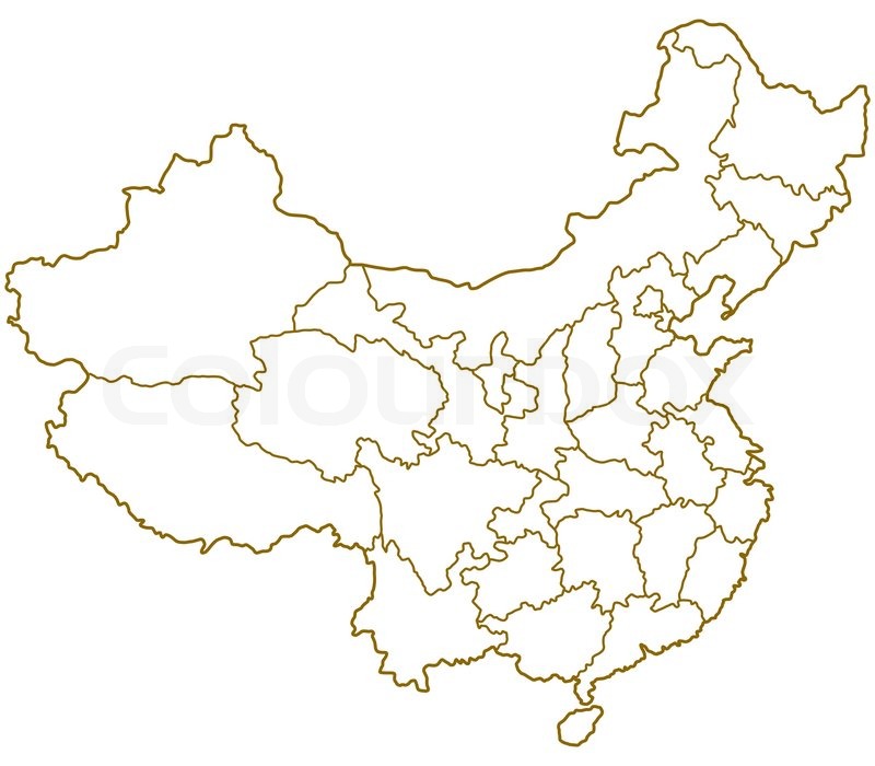 Contour map of the China. All objects ... | Stock vector | Colourbox