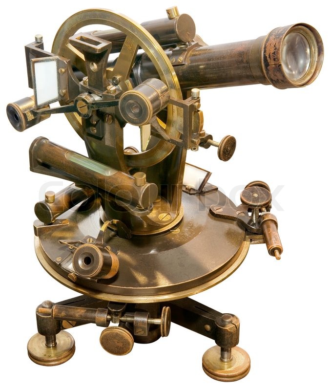 Old Brass Theodolite Isolated with ... | Stock image | Colourbox