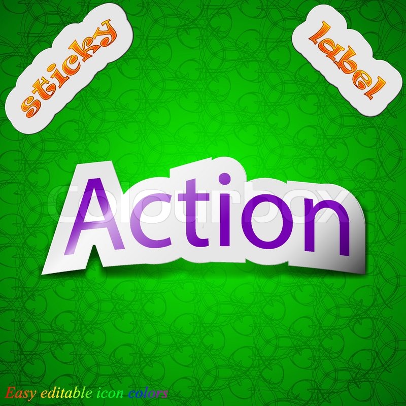 Action icon sign. Symbol chic colored ... | Stock Vector | Colourbox
