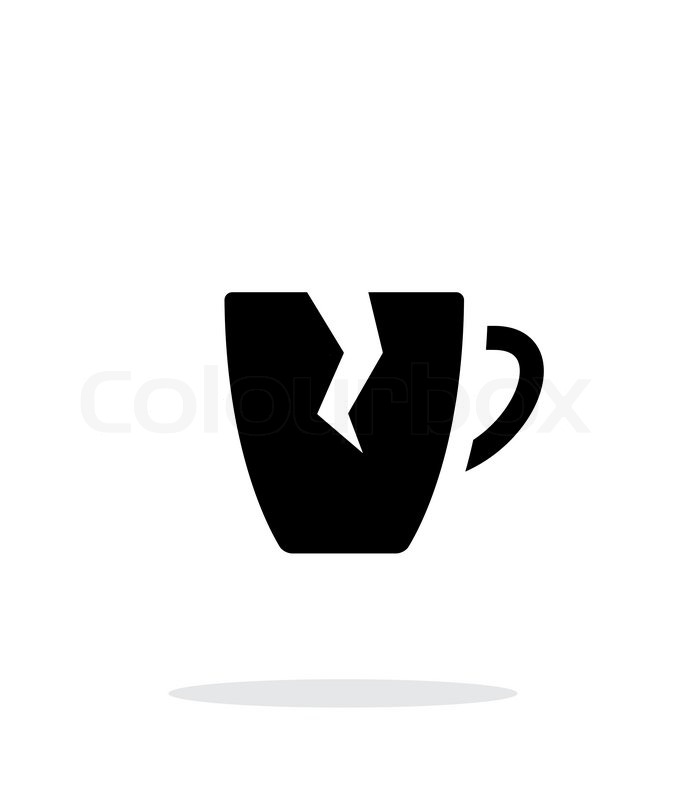 Broken cup icon on white background. ... | Stock vector | Colourbox