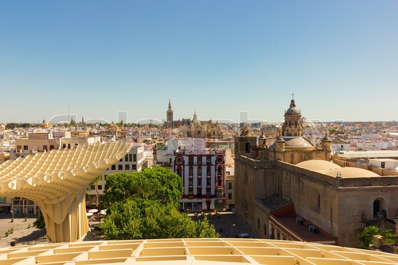 Skyline of Seville from the roof of ... | Stock image | Colourbox