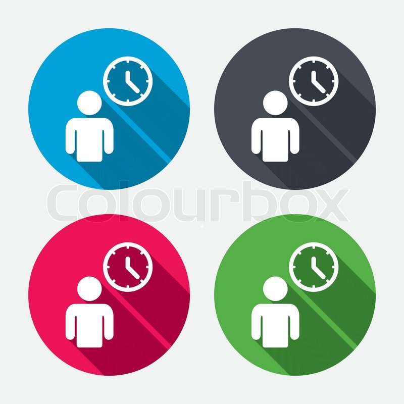Person waiting sign icon. Time symbol. ... | Stock vector | Colourbox