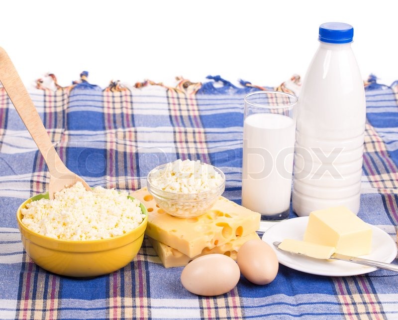 Dairy produce in assortment. Close up. ... | Stock image | Colourbox