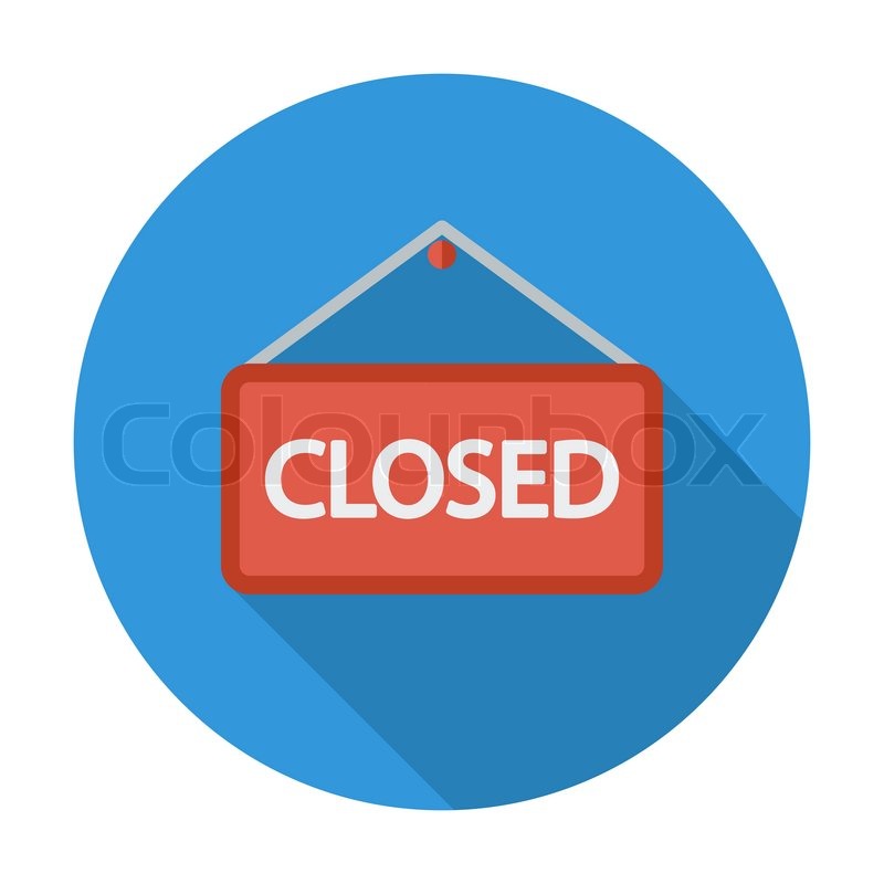 Closed Sign. Single flat color icon. ... | Stock vector | Colourbox