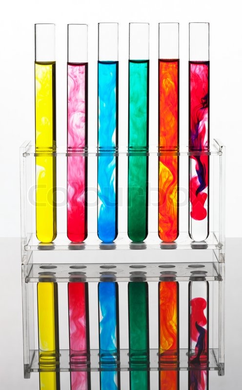 Test tubes in an attempt at a chemical ... | Stock image | Colourbox