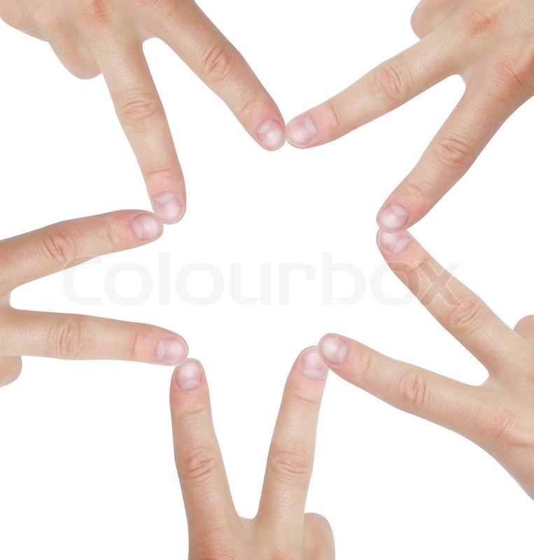 Hände, die einen Stern erstellen | Stock Bild | Colourbox