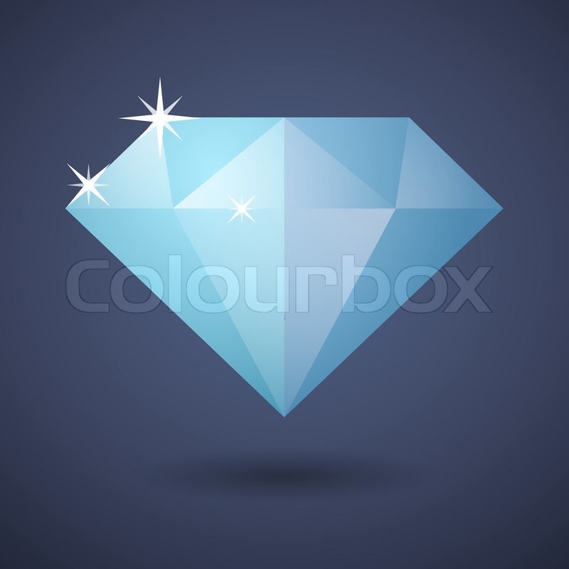 Illustration of a blue diamond icon | Stock vector | Colourbox