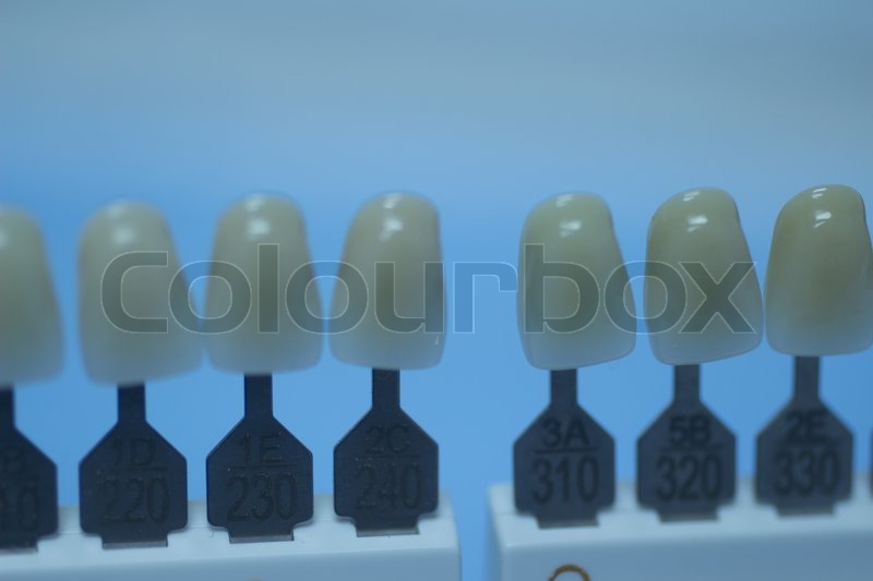 Dentist's tooth color guide used to ... | Stock Photo | Colourbox
