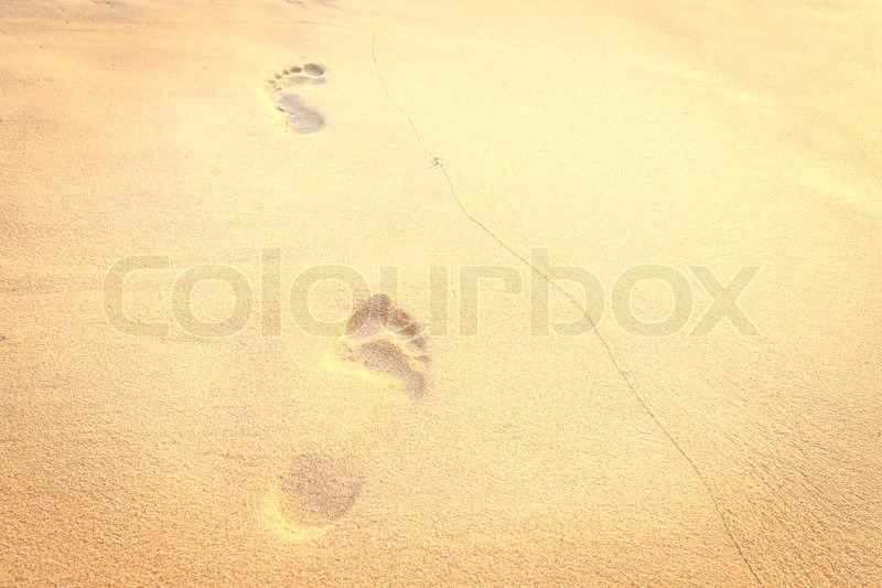Texture of sand and footprints in the ... | Stock image | Colourbox
