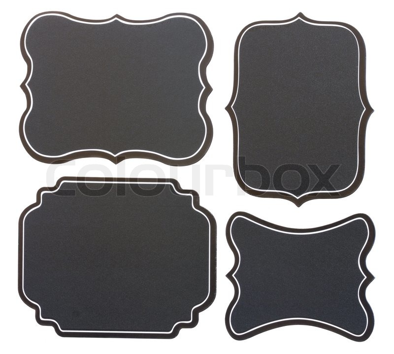 Set of blank black board vintage tags ... | Stock image | Colourbox