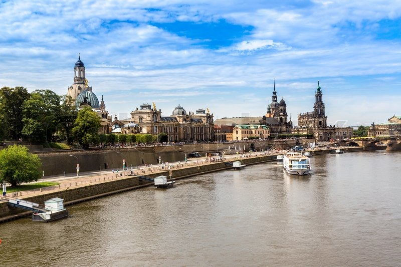Panoramic view of Dresden in a ... | Stock image | Colourbox