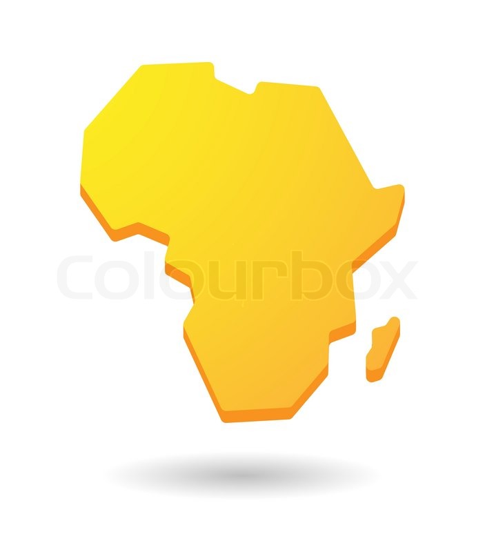 Yellow isolated Africa continent map ... | Stock vector | Colourbox
