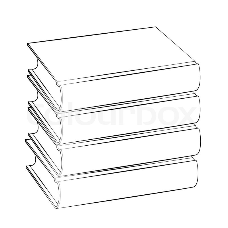 Black outline vector Book on white ... | Stock vector | Colourbox