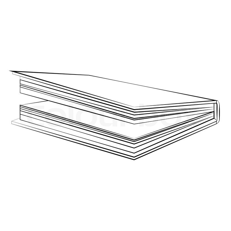 Black outline vector Book on white ... | Stock vector | Colourbox