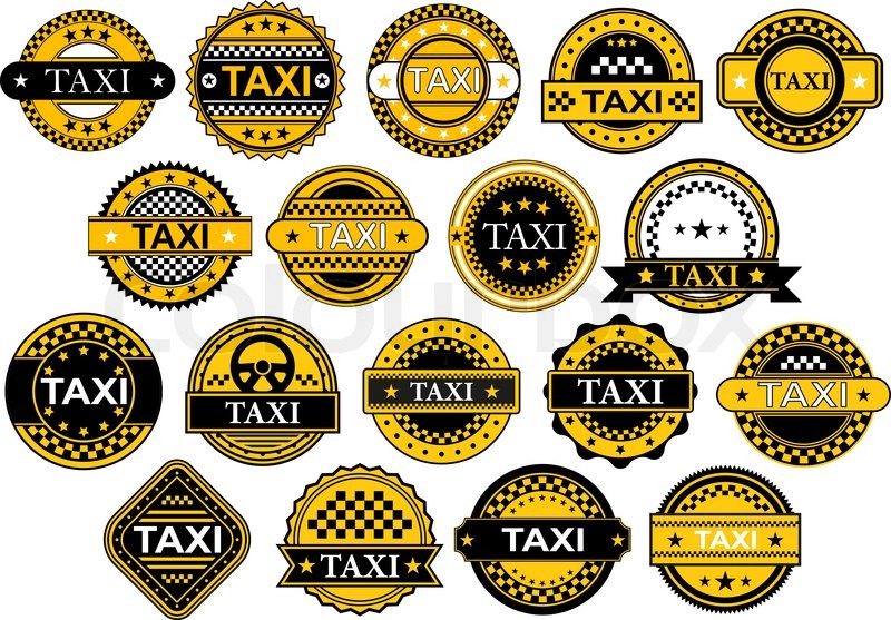 Labels or emblems for taxi and public ... | Stock vector | Colourbox
