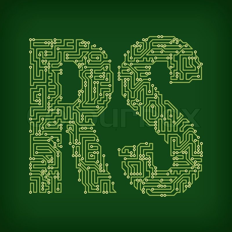 PCB letter and digits. Vector ... | Stock vector | Colourbox