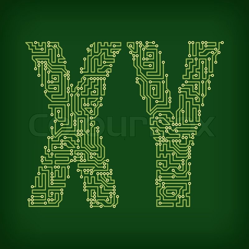 PCB letter and digits. Vector ... | Stock vector | Colourbox