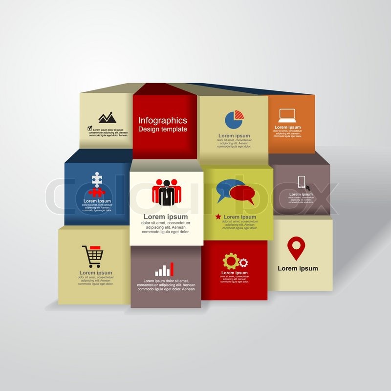 Abstract background with boxes. Vector ... | Stock vector | Colourbox