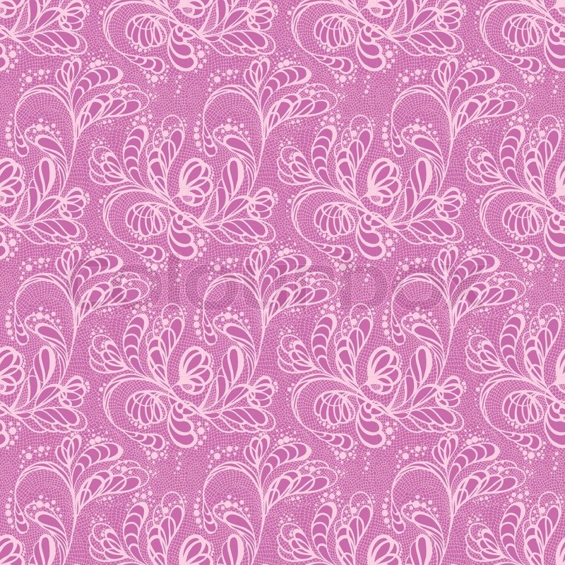 Lace seamless pink floral pattern, ... | Stock vector | Colourbox