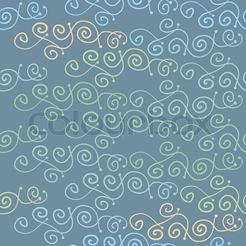 Seamless pattern with colored curled ... | Stock vector | Colourbox