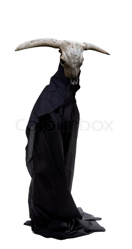 Ghostly creature with skull of a cow | Stock image | Colourbox