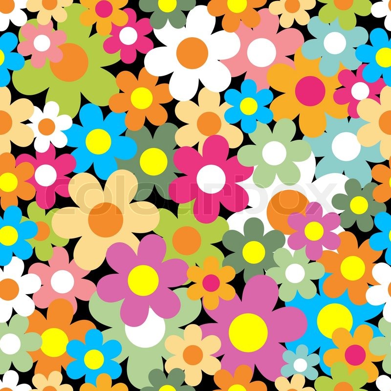 Seamless pattern. Colorful flower ... | Stock vector | Colourbox