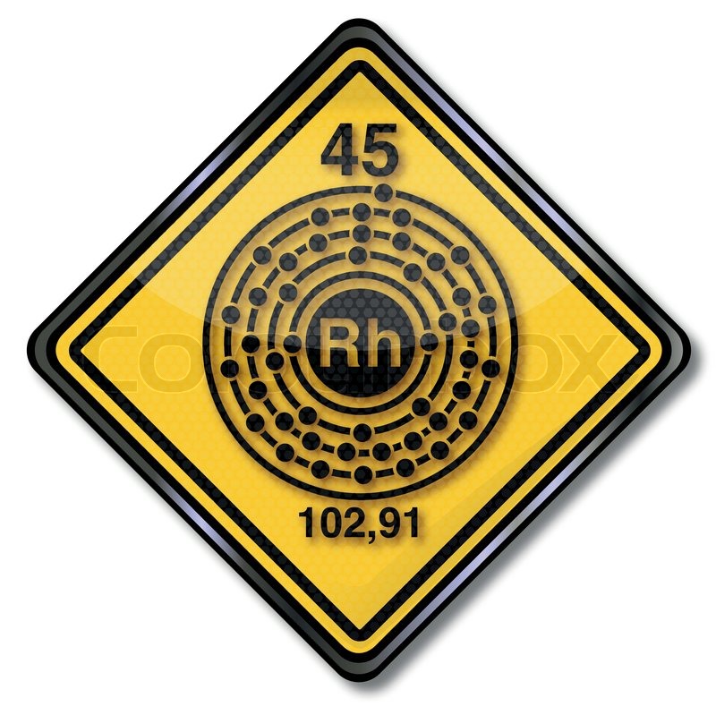 Chemieschild und Chemiezeichen Rhodium | Stock-Vektor | Colourbox