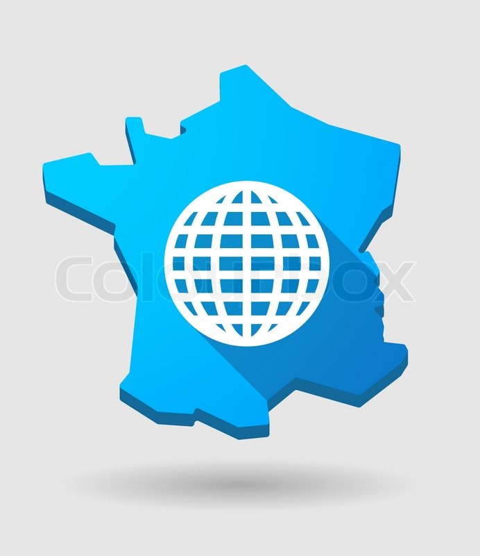 Illustration of a France map icon with ... | Stock vector | Colourbox